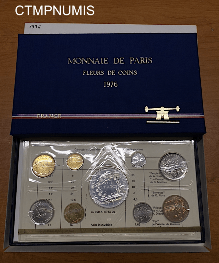 MONNAIES FRANCAISES SERIE FDC 1976 AVEC BOITE - CTMP NUMIS